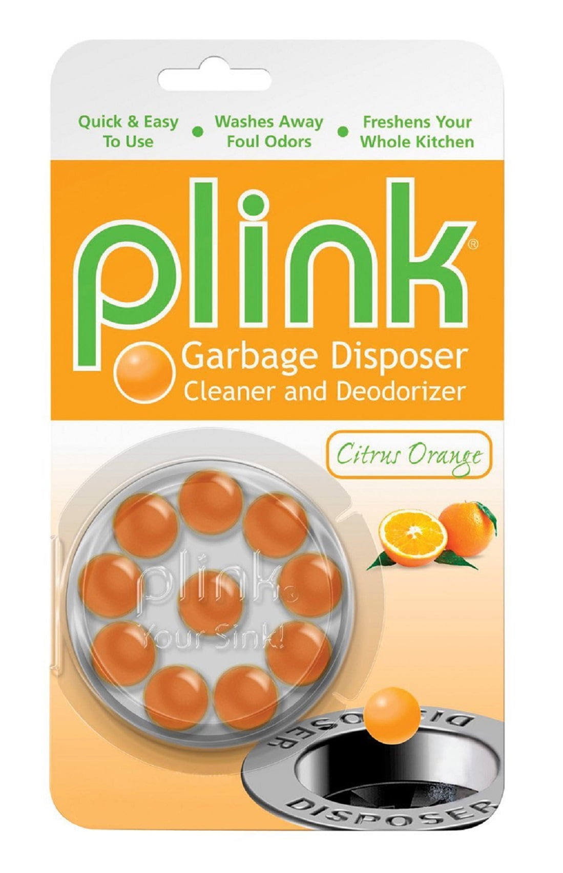 PLINK PCO12T Citrus Orange Garbage Disposer Cleaner and Deodorizer for ...
