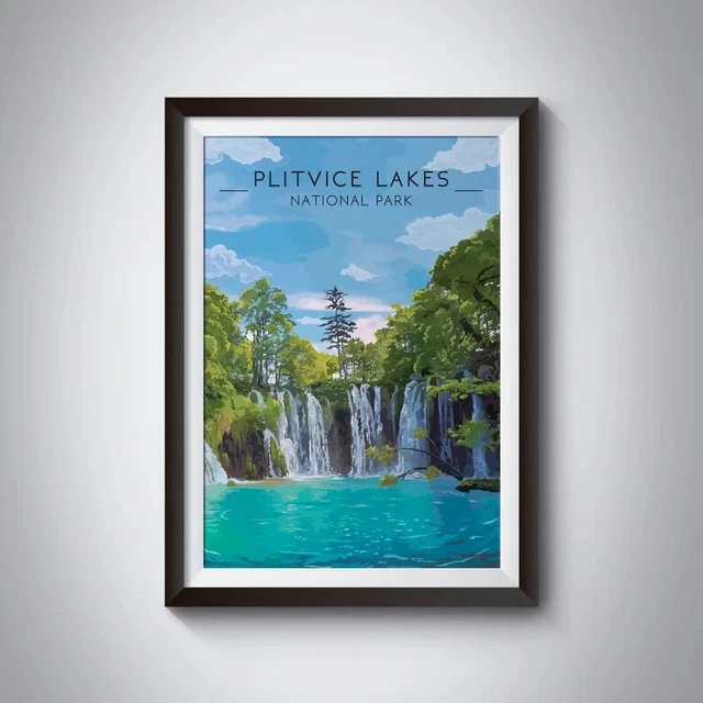 Plitvice Lakes National Park Poster, Croatia Travel Print, Nature Art ...
