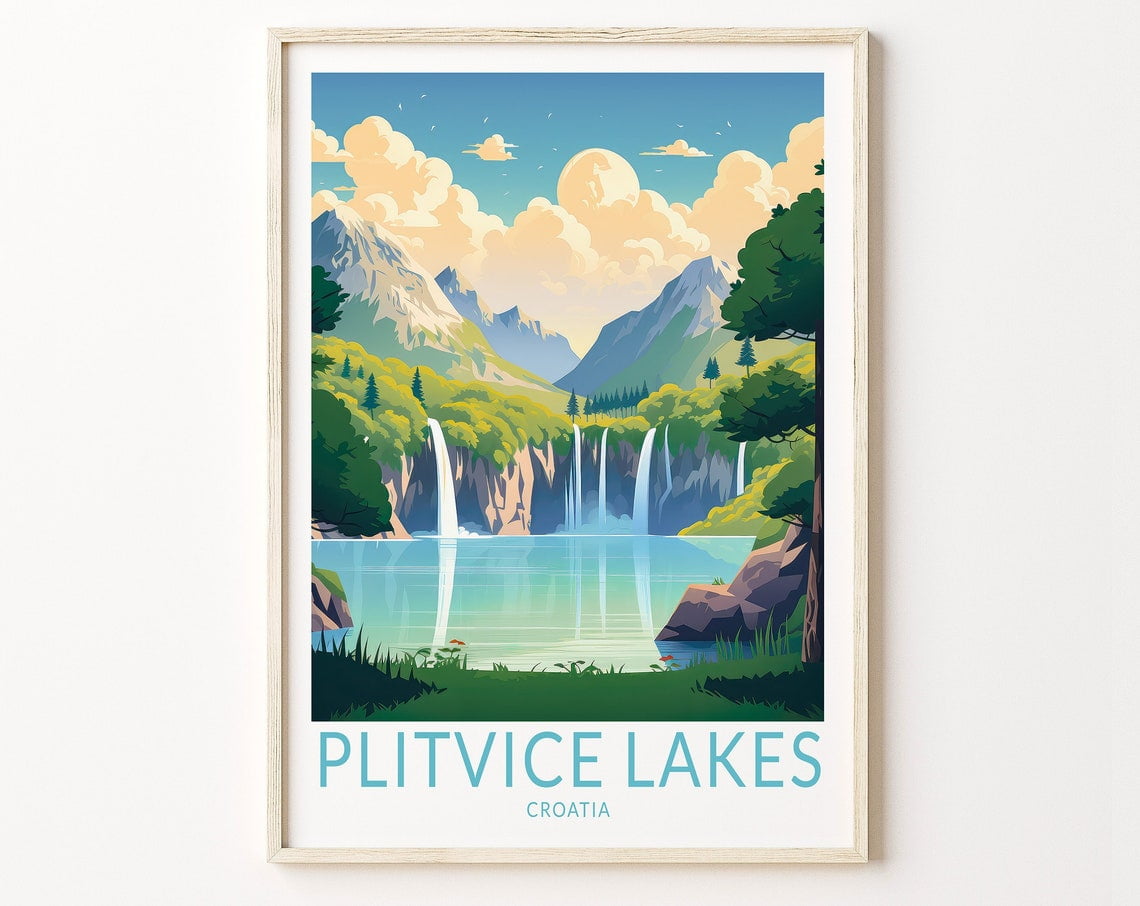 Plitvice Lakes National Park Travel Print, Plitvice Lakes Croatia ...