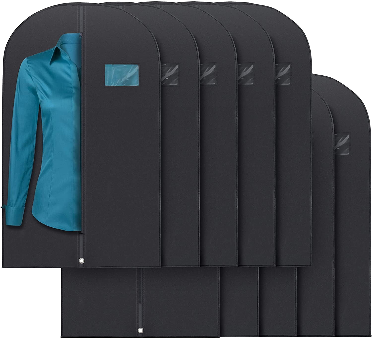 "Plixio 40"" Large Zippered Black Garment Bags for Travel & Clothing ...