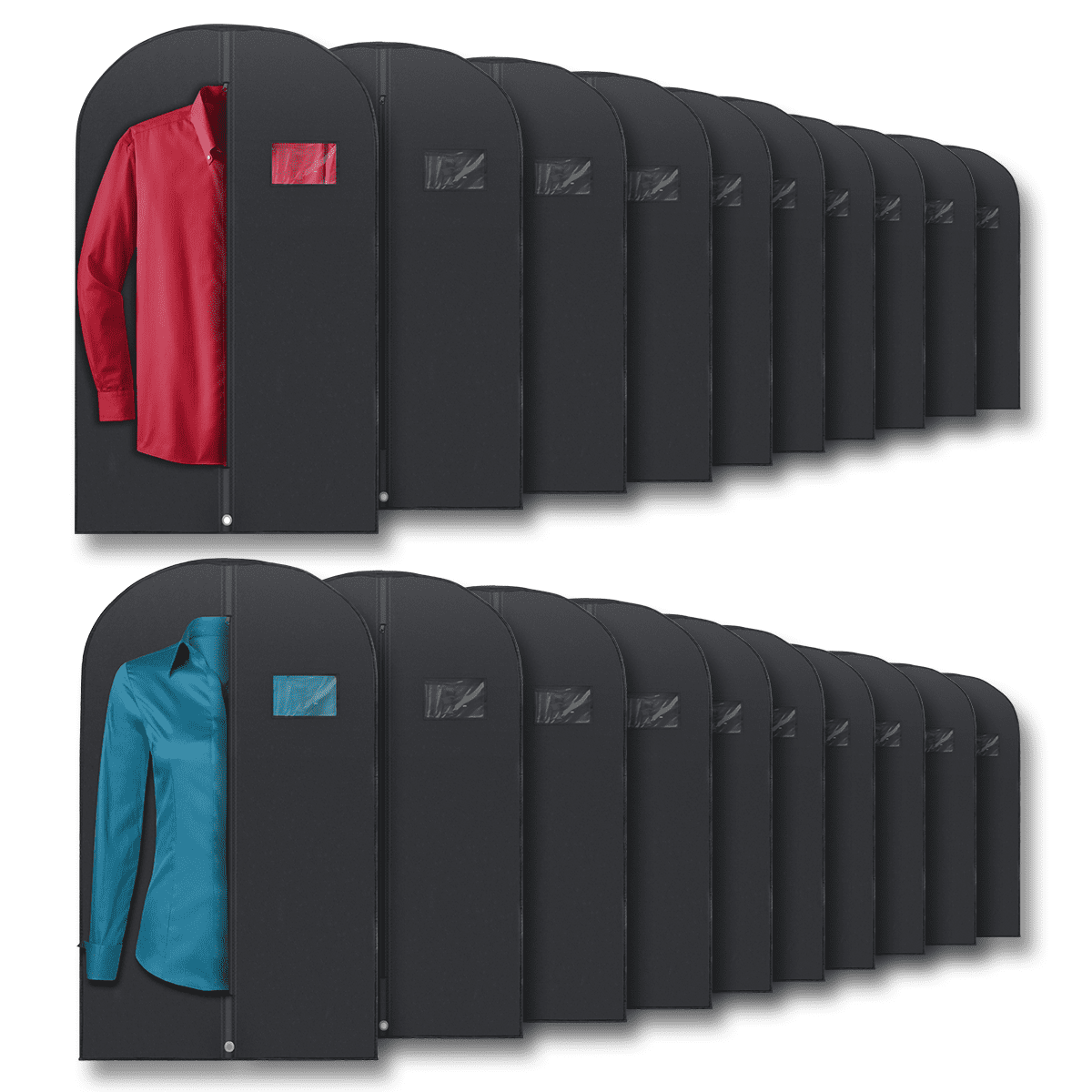 Plixio 40” Breathable Garment Bag for Travel & Clothing Storage, Black ...