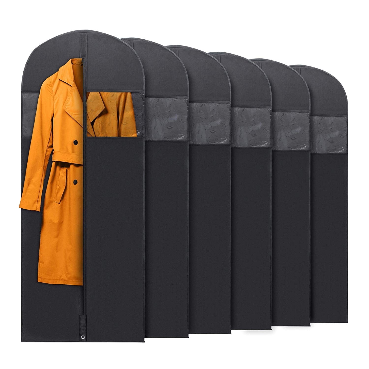 "Plixio 60"" Breathable and Large Zippered Black Garment Bags for ...