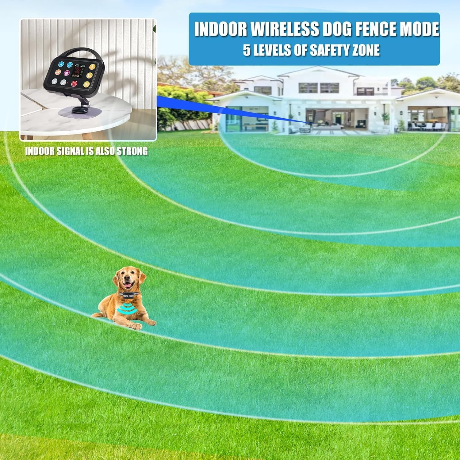Plkm Wireless Dog Fence Electric Fence Indoor Outdoor Dog Training ...