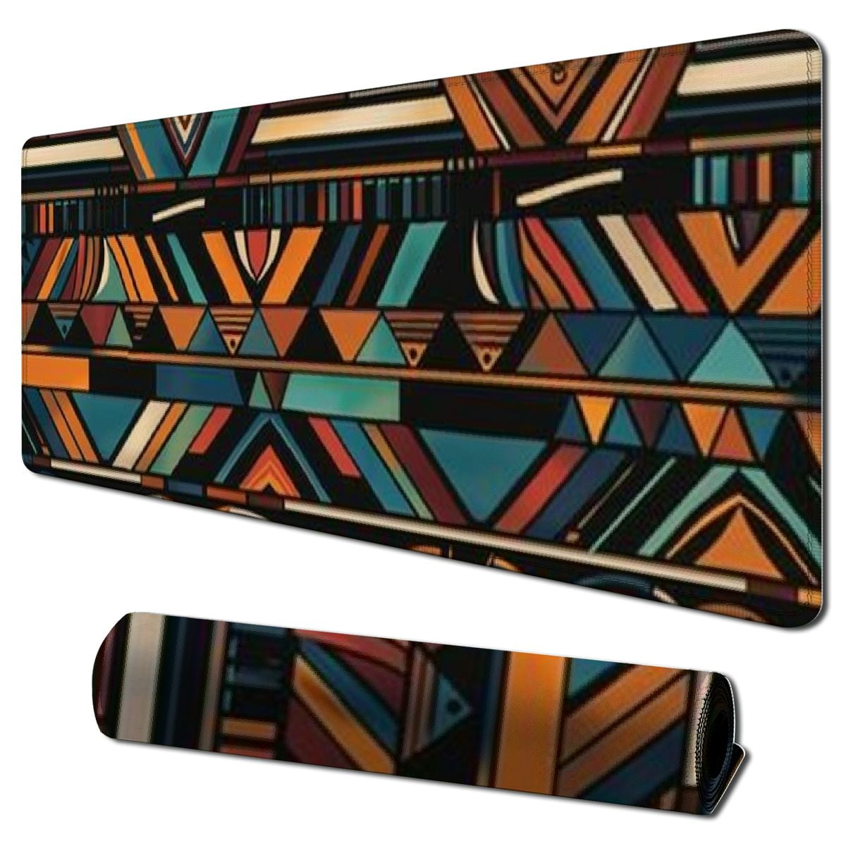 Plloopoed African Tribal Ethnic Texture Pattern Large Office Gaming Mouse Pad Strong Adhesion