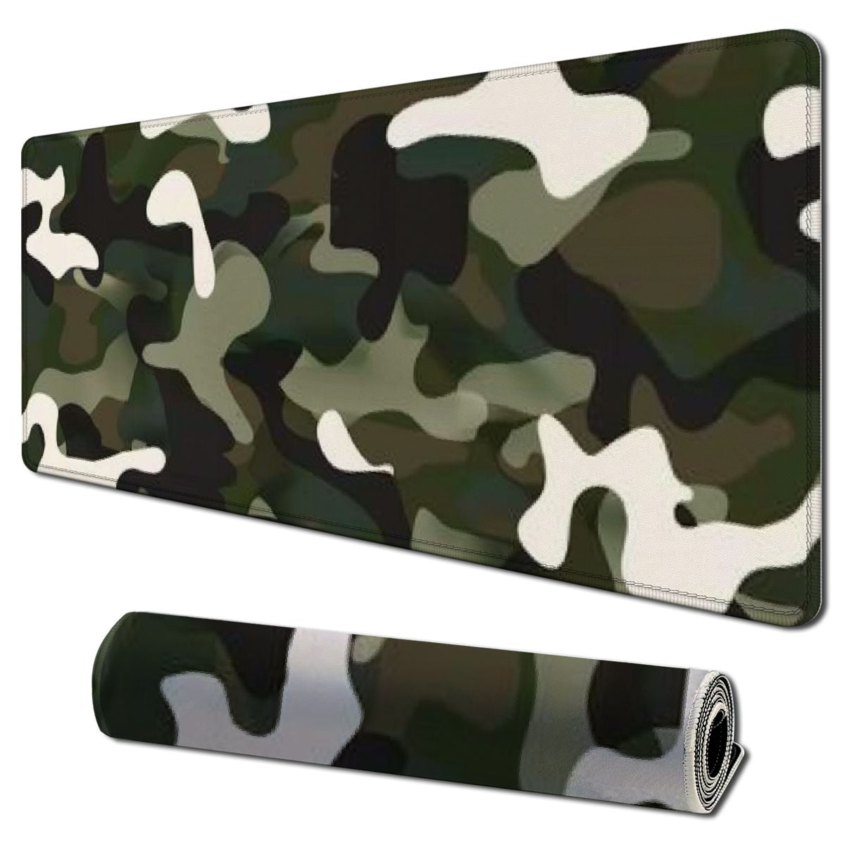 Plloopoed Camo Woodland Camoflage Pattern Large Office Gaming Mouse Pad Strong Adhesion And