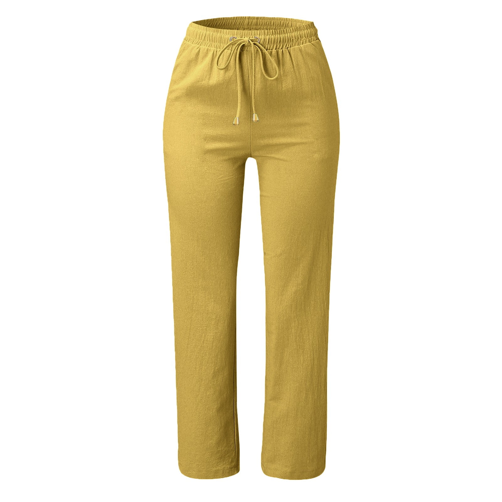 Ploknplq Baggy Jeans Scrub Pants for Women Solid Straight Solid Elastic ...