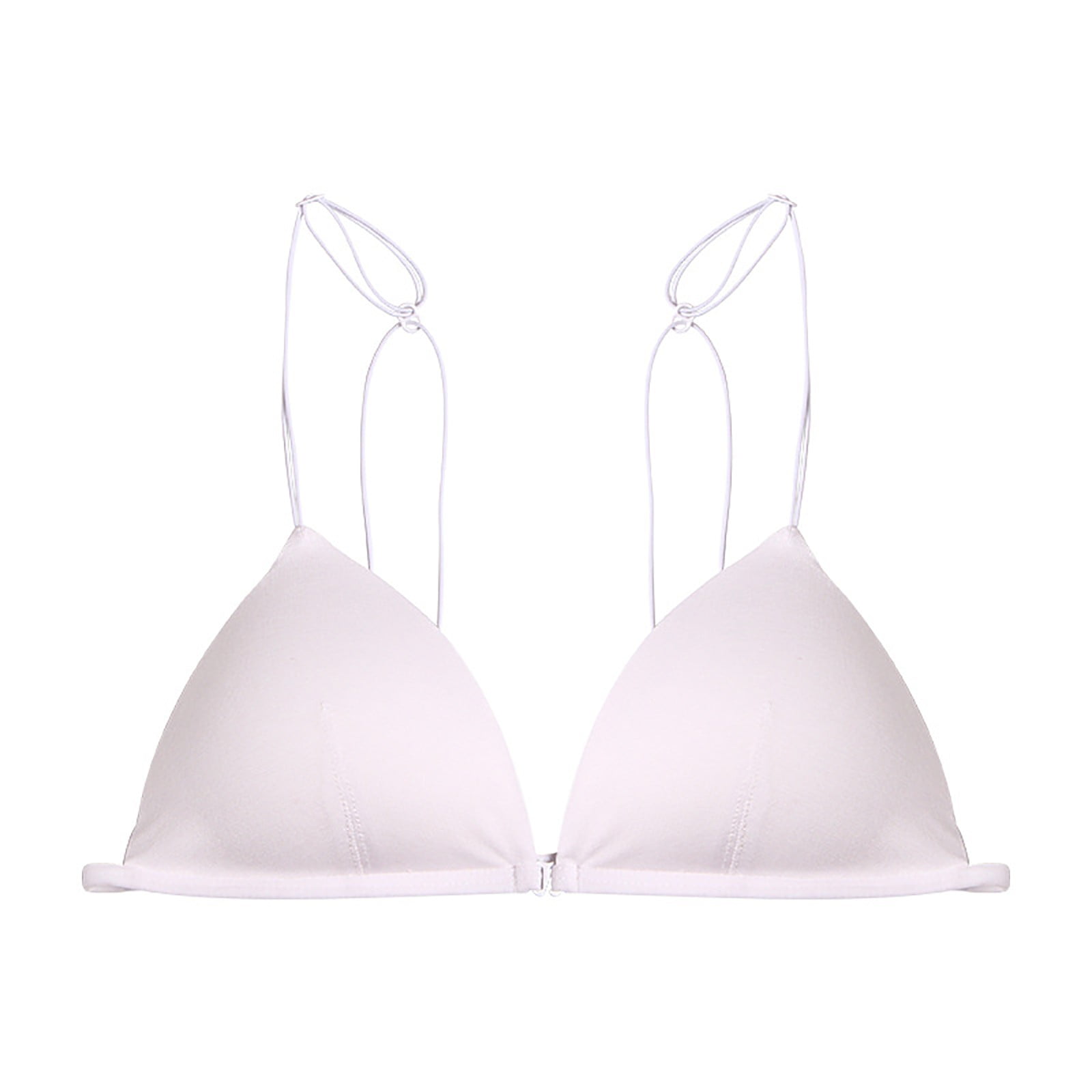 Ploknplq Bras for Women Push Up Bra Ladies' Solid Color French Front ...