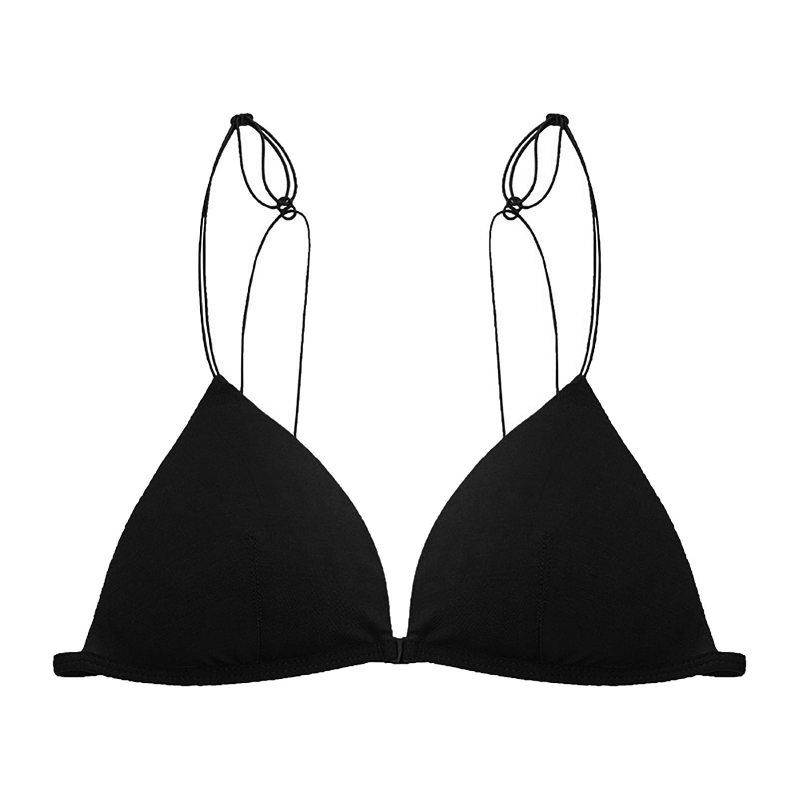 Ploknplq Bras for Women Push Up Bra Ladies' Solid Color French Front ...