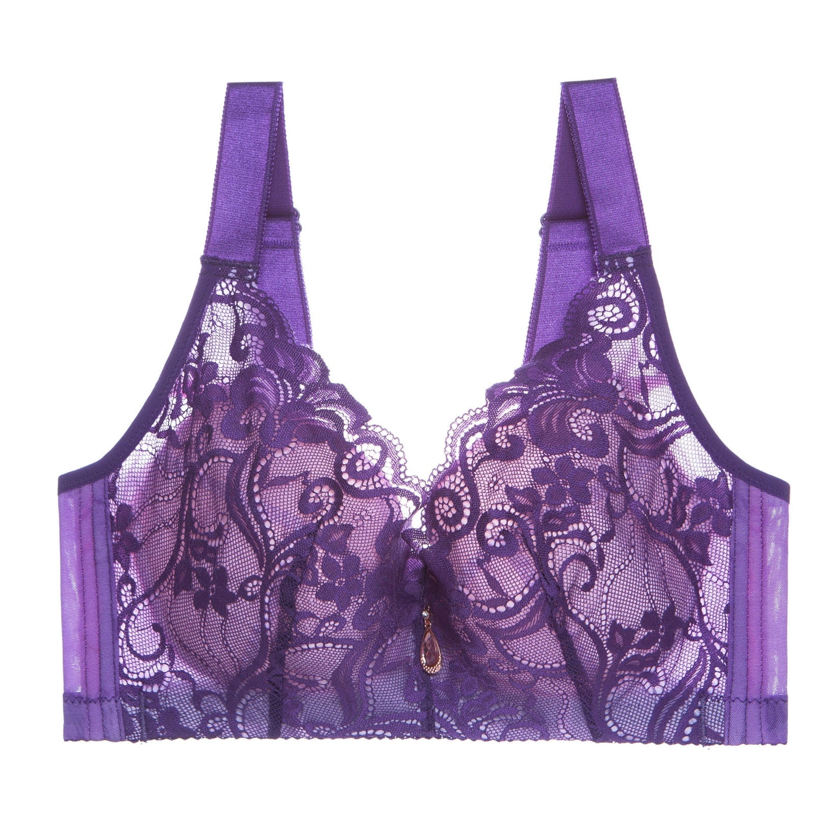 Ploknplq Bras for Women Push Up Bra Women Lady Lace Gathered Bra ...