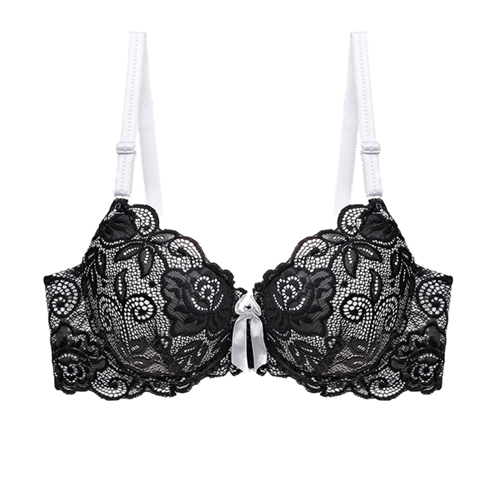 Ploknplq Bras for Women Push Up Bra Women's Lace Bra Large Breast Thin ...