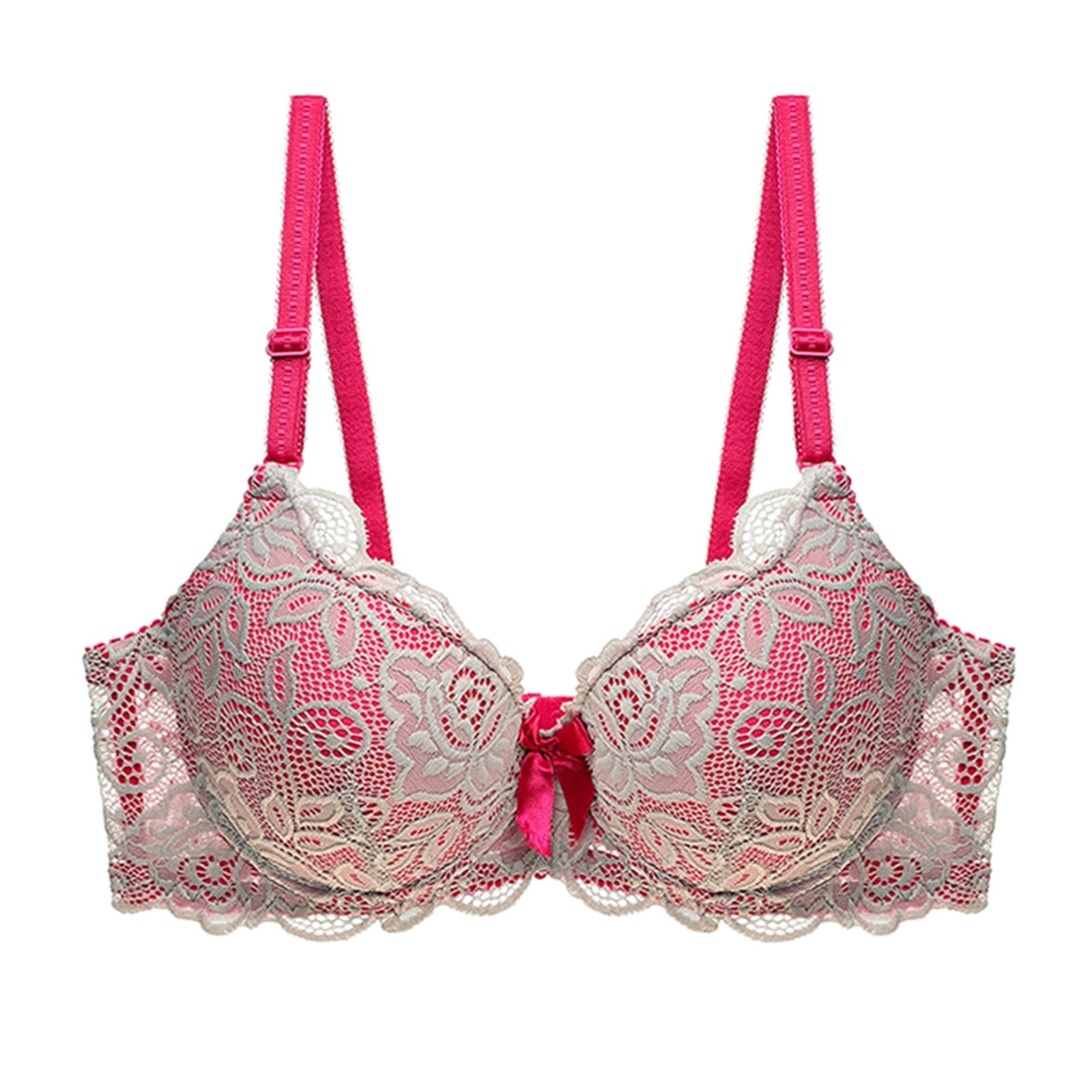 Ploknplq Bras for Women Push Up Bra Women's Lace Bra Large Breast Thin ...