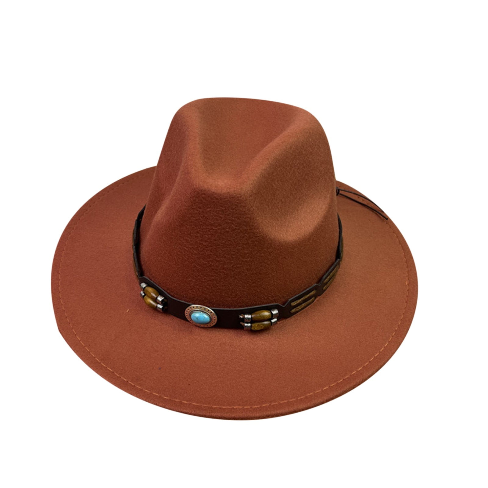 Ploknplq Cowboy Hat Cowgirl Hat Fashion Fedora Fedoras Men Wide for ...