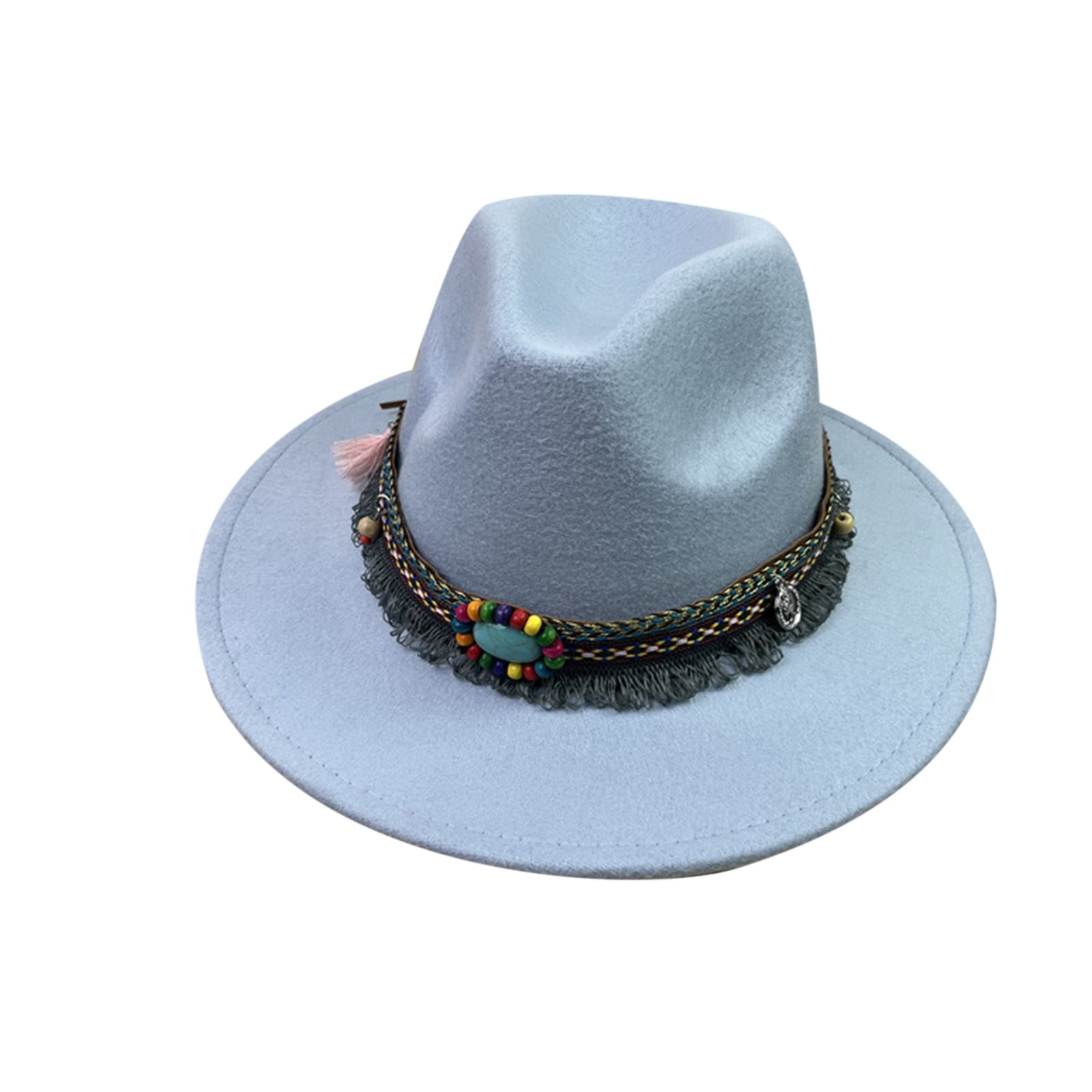 Ploknplq Cowboy Hat Cowgirl Hat Fashionable Fedora Fedoras Men Wide for ...