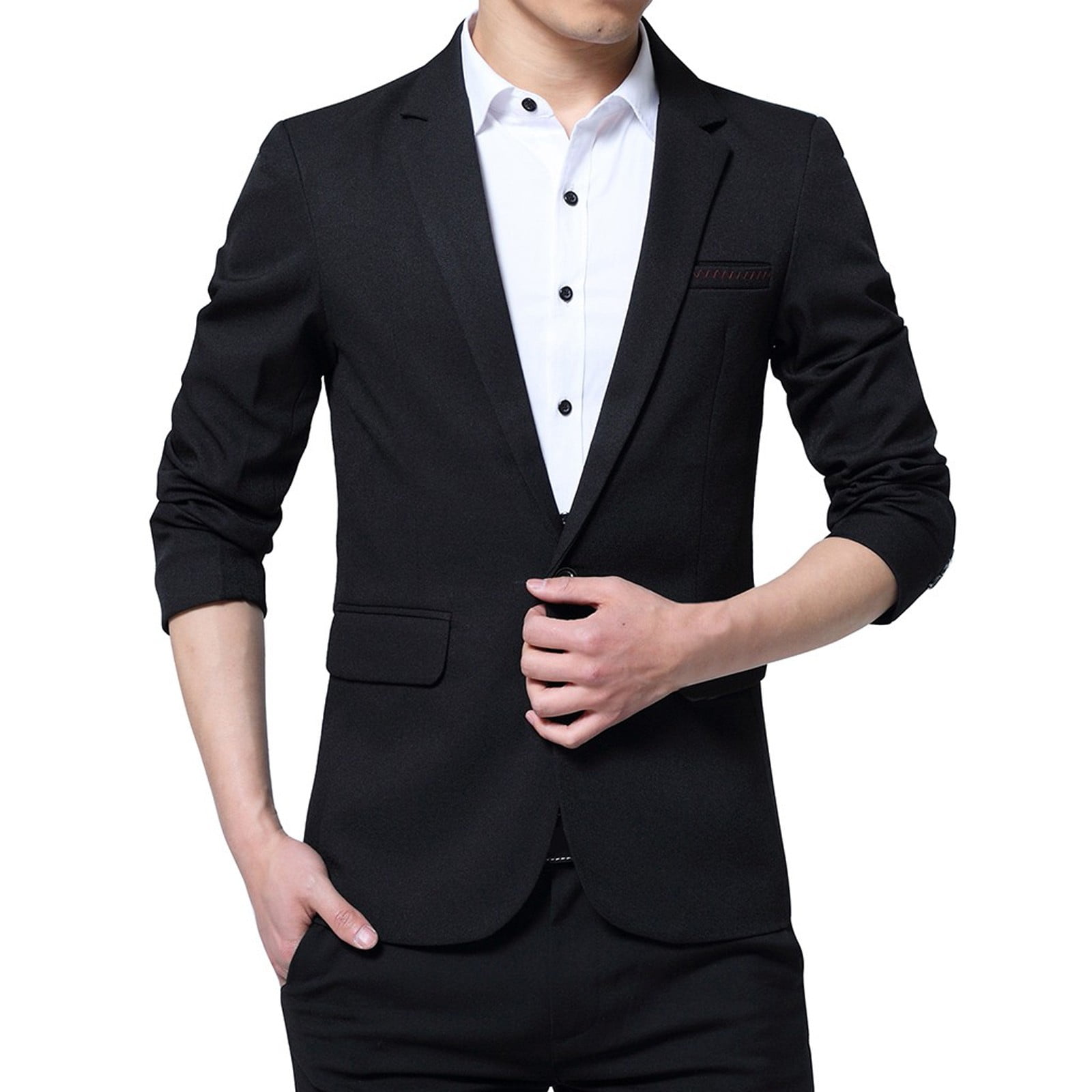Ploknplq Fall Clothes Suits for Men Men's Fashion One Button Suit for ...