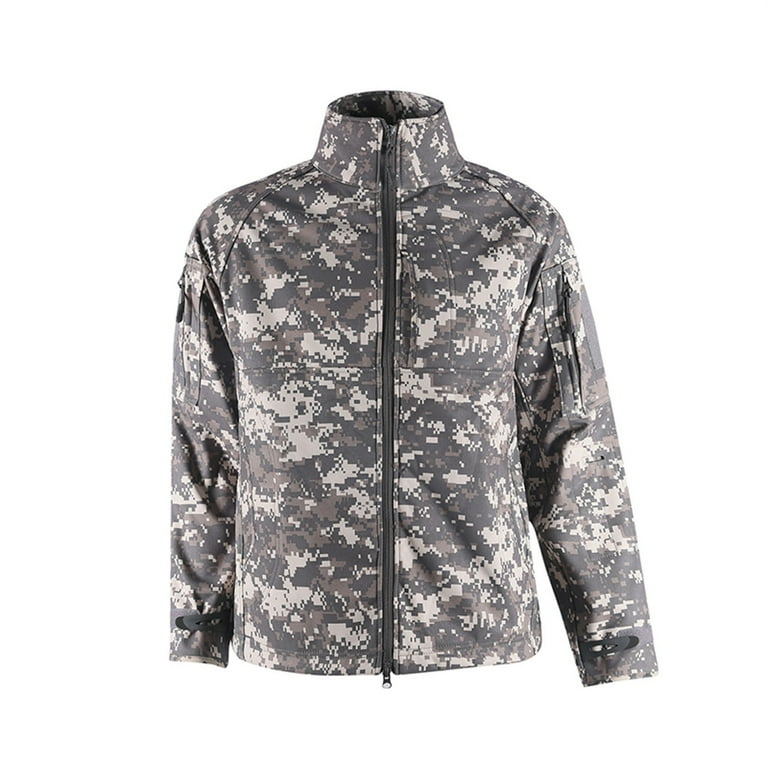 Ploknplq Fall Outfits Jackets for Men Men s Outdoor Autumn and Winter Soft Shell Quick Drying Warm Wear Resistant Skin Assault Jacket Winter Jackets for Men Green L Walmart