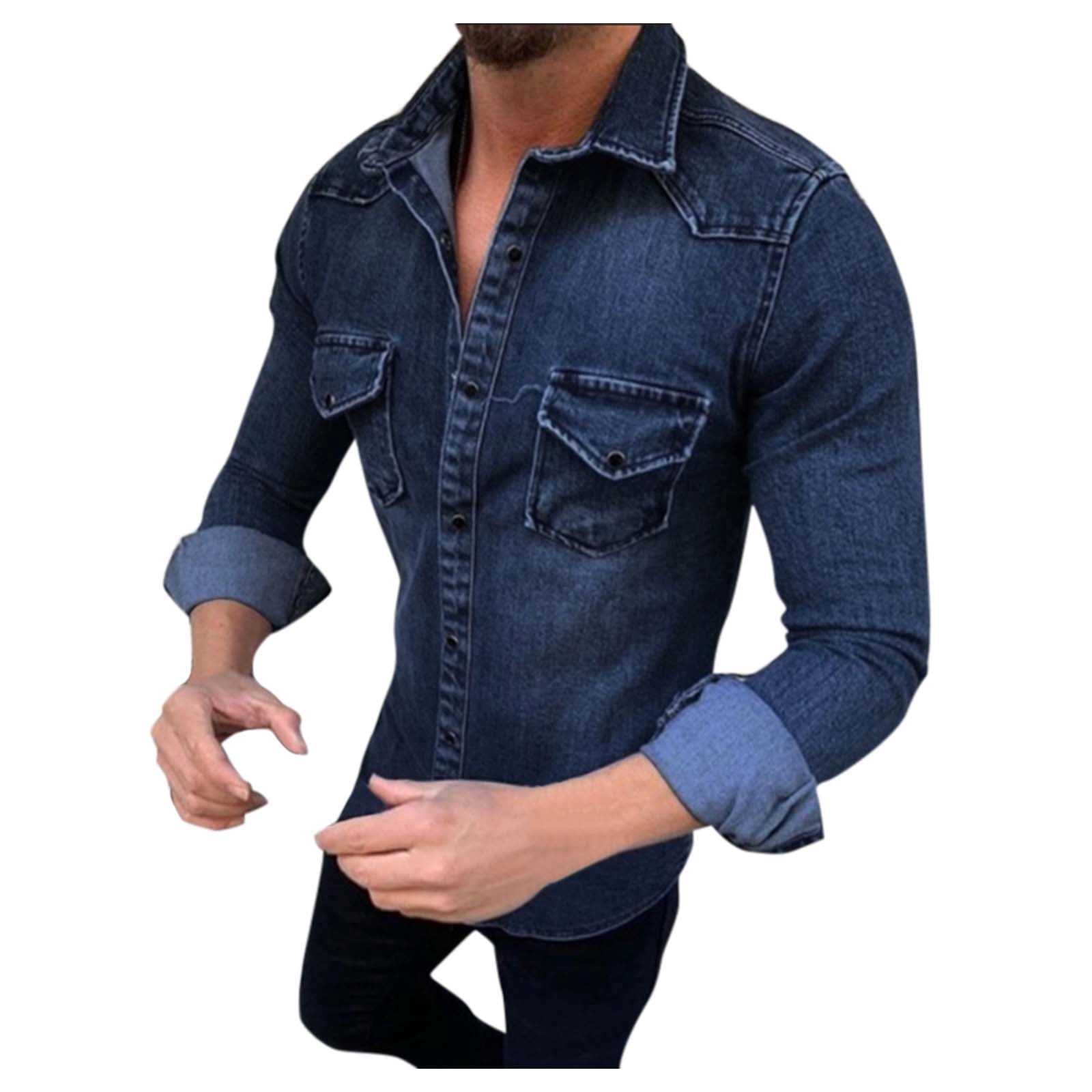 Ploknplq Fall Outfits Jackets for Men Men's Solid Color Long Sleeve ...