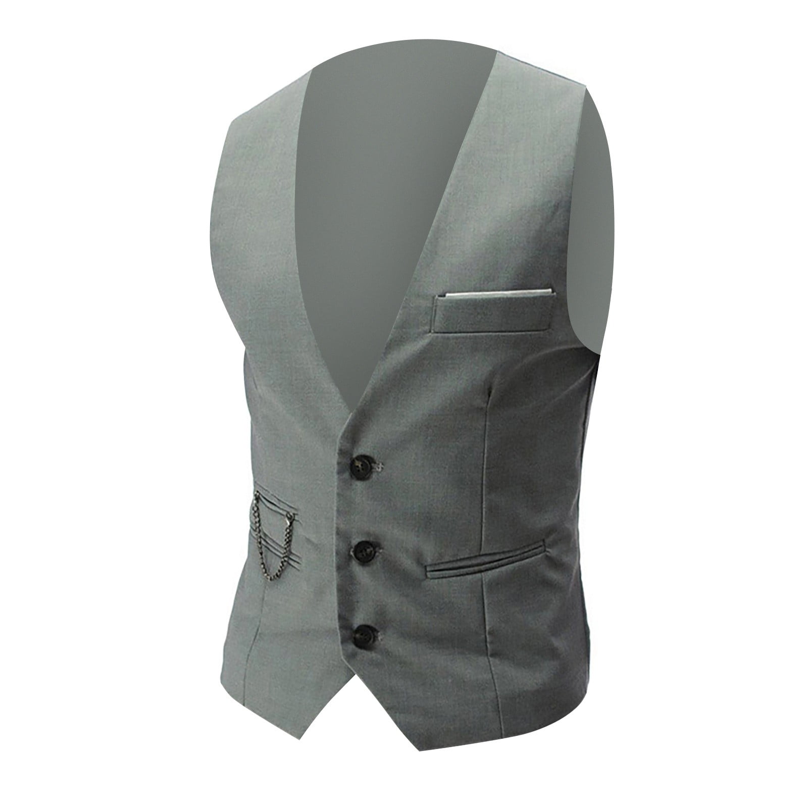 Ploknplq Fall Outfits Mens Vest Men's Business Leisure Wedding Vest V ...
