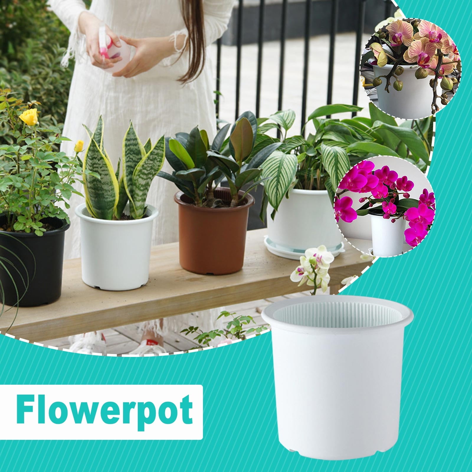 Ploknplq Flower Pots Pots 16Cm Orchid Clear Flower Pot Slotted ...