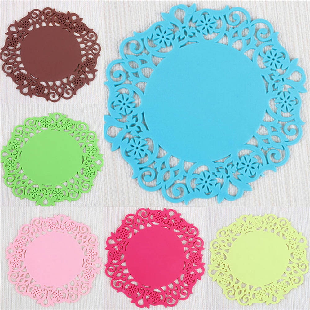 Ploknplq Kitchen Organizers and Storage Lace Flower Doilies Silicone ...