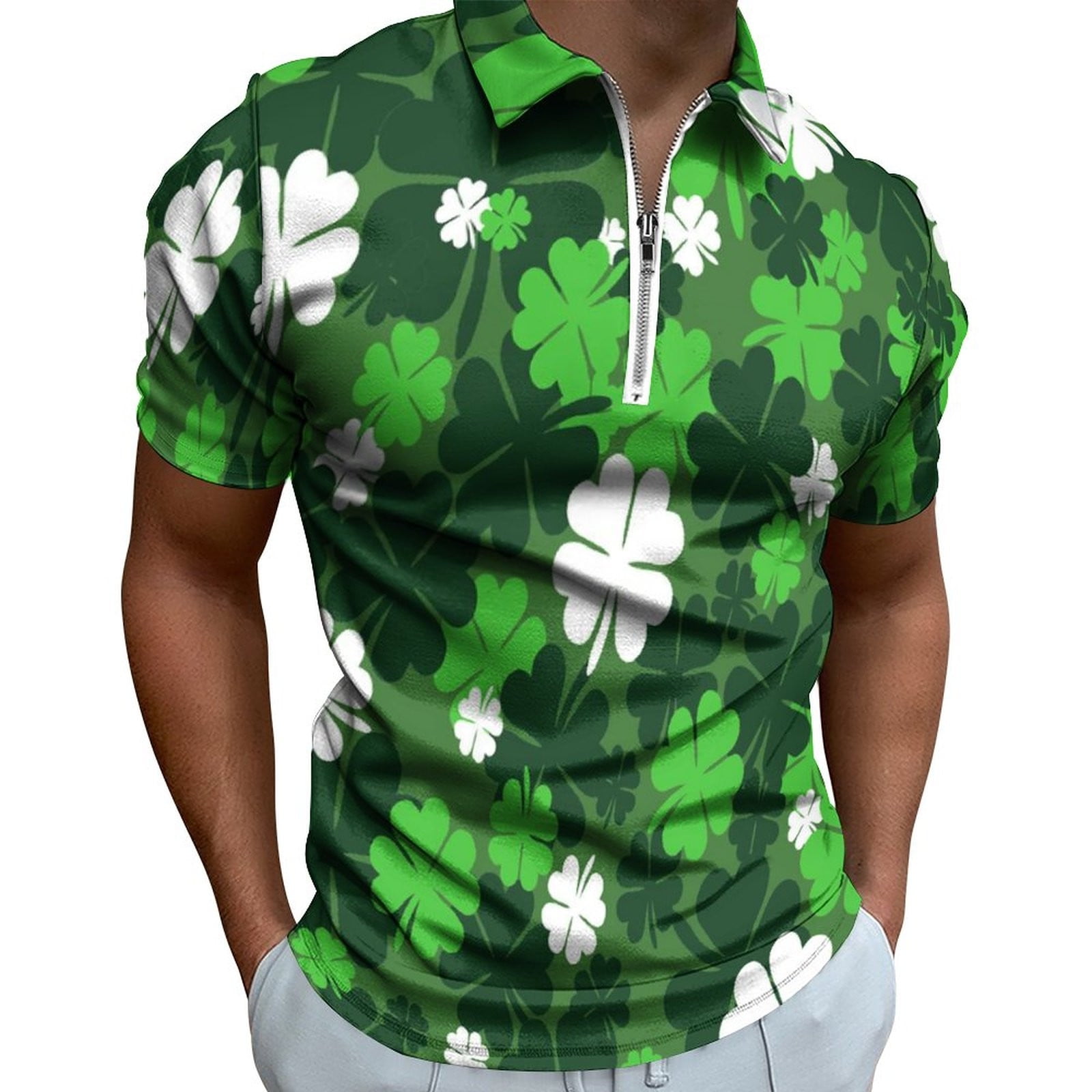 Ploknplq Men's Polo Shirt St Patricks Day Leisure Print Regular Collar ...