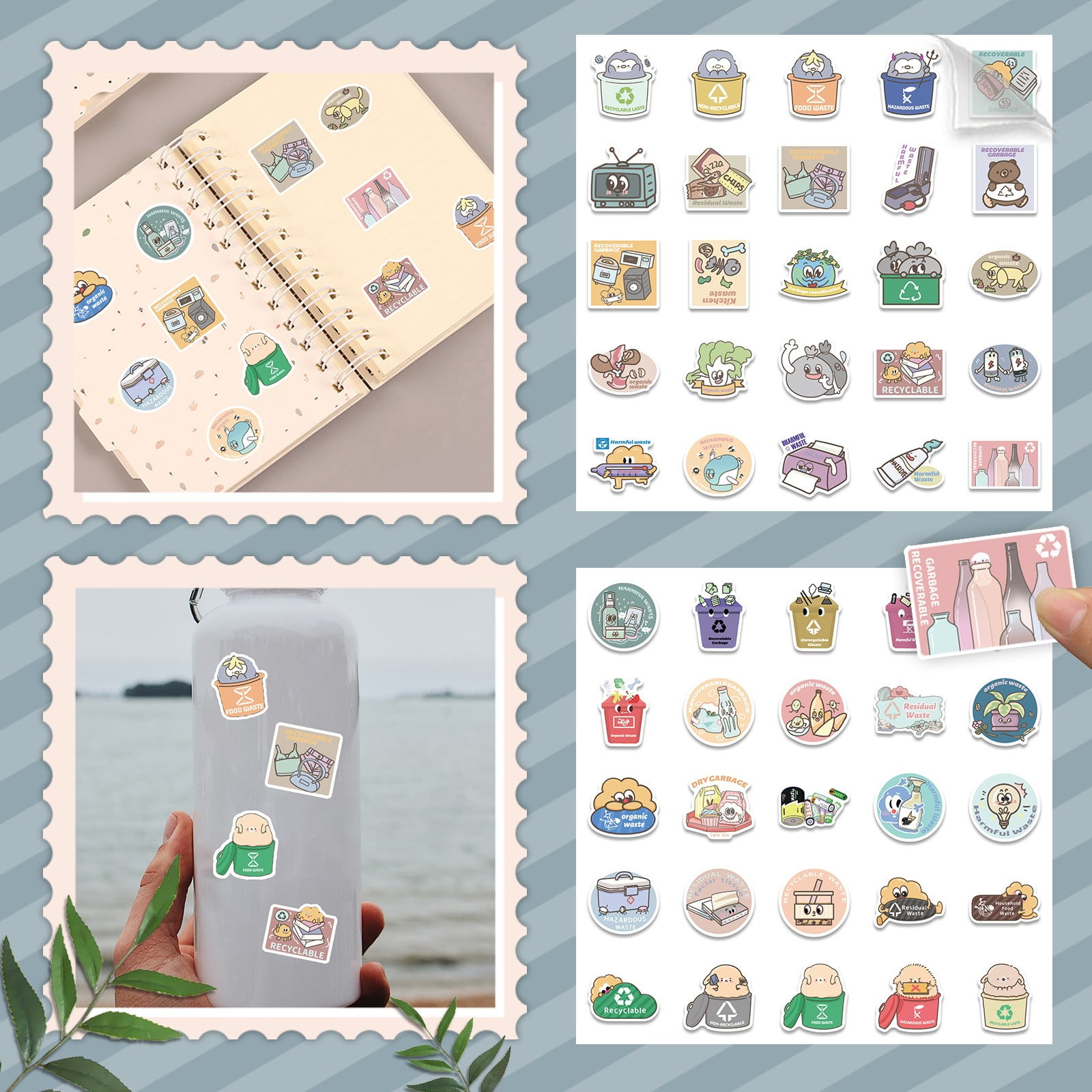 Ploknplq Room Decor Home Decor Cartoon Garbage Sorting Stickers ...