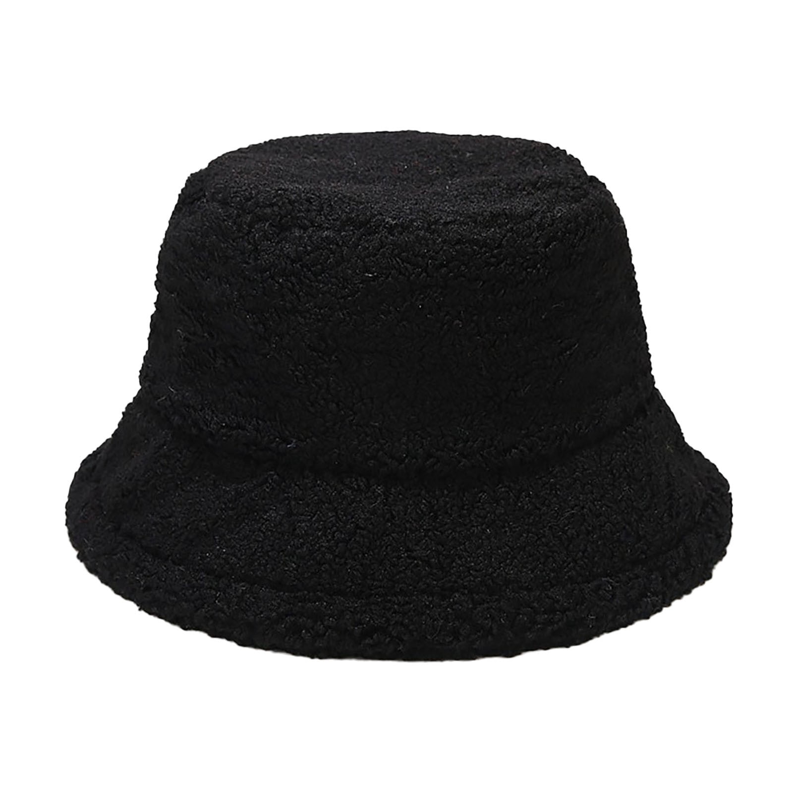 Ploknplq Travel Essentials Bucket Hat Winter Faux Fluffy Cow Print ...