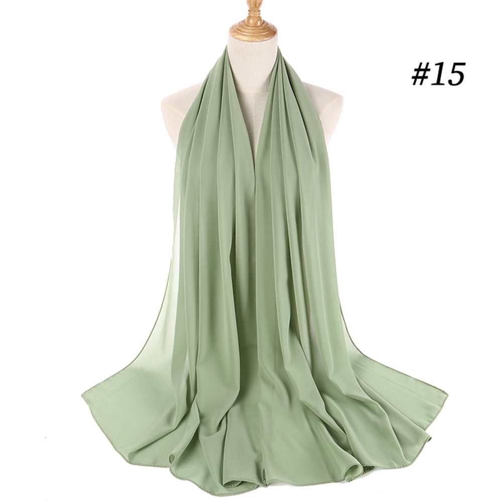 Ploknplq Womens Fall Fashion 2023 Scarf Women Plain Bubble Chiffon ...