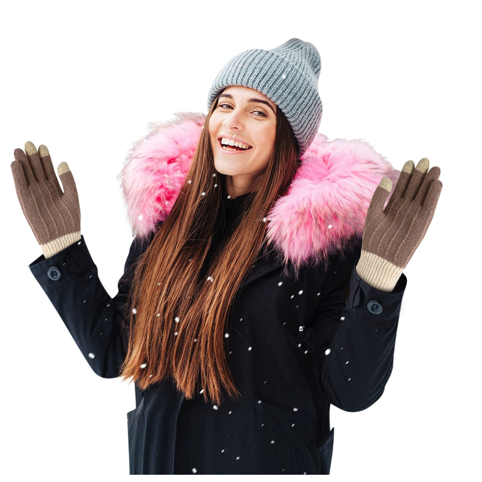 Ploknplq Womens Fall Fashion 2023 Winter Gloves Warmed Finger Gloves ...