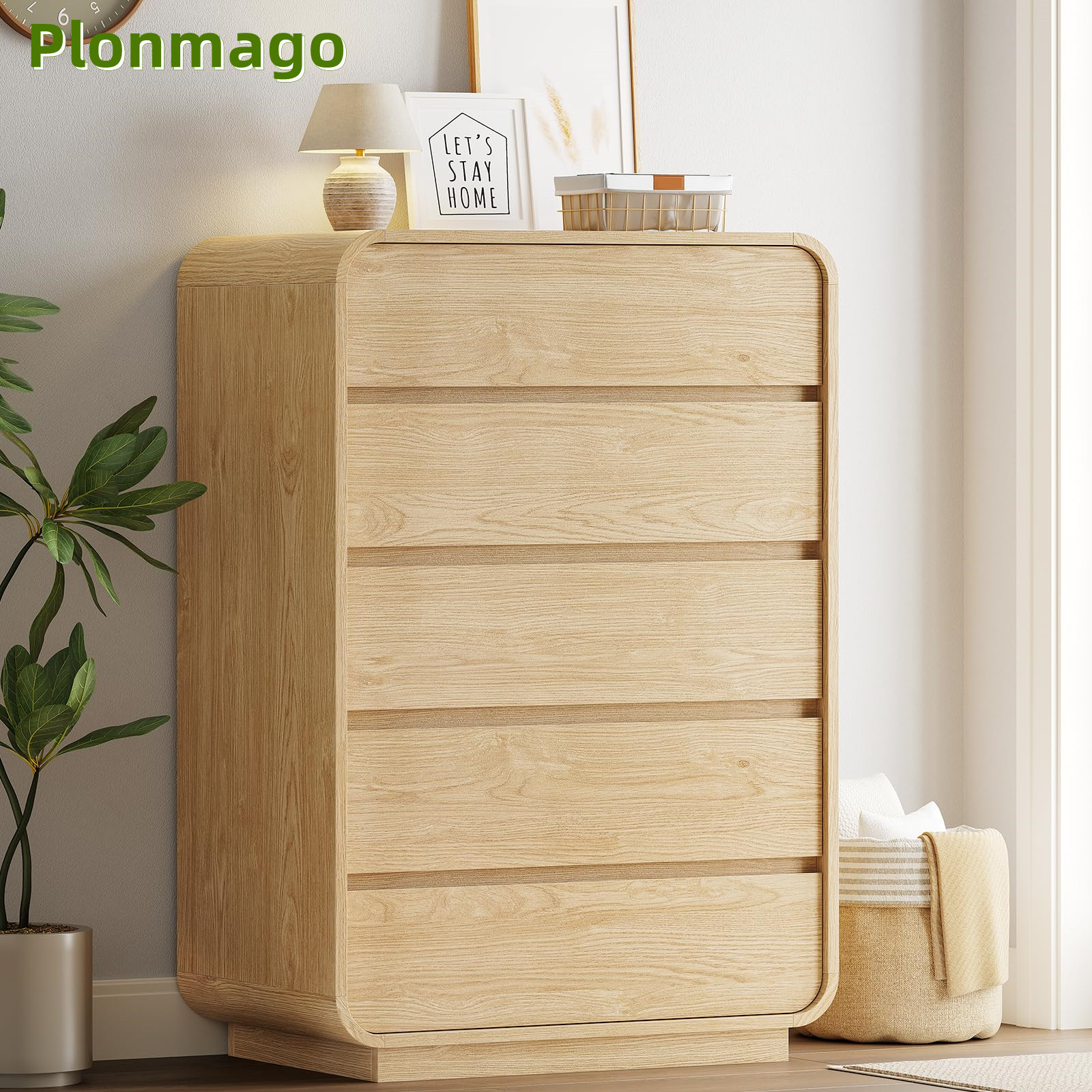 Plonmago 5 Drawers Dresser for Bedroom, 5 Drawers Vertical Dressers ...