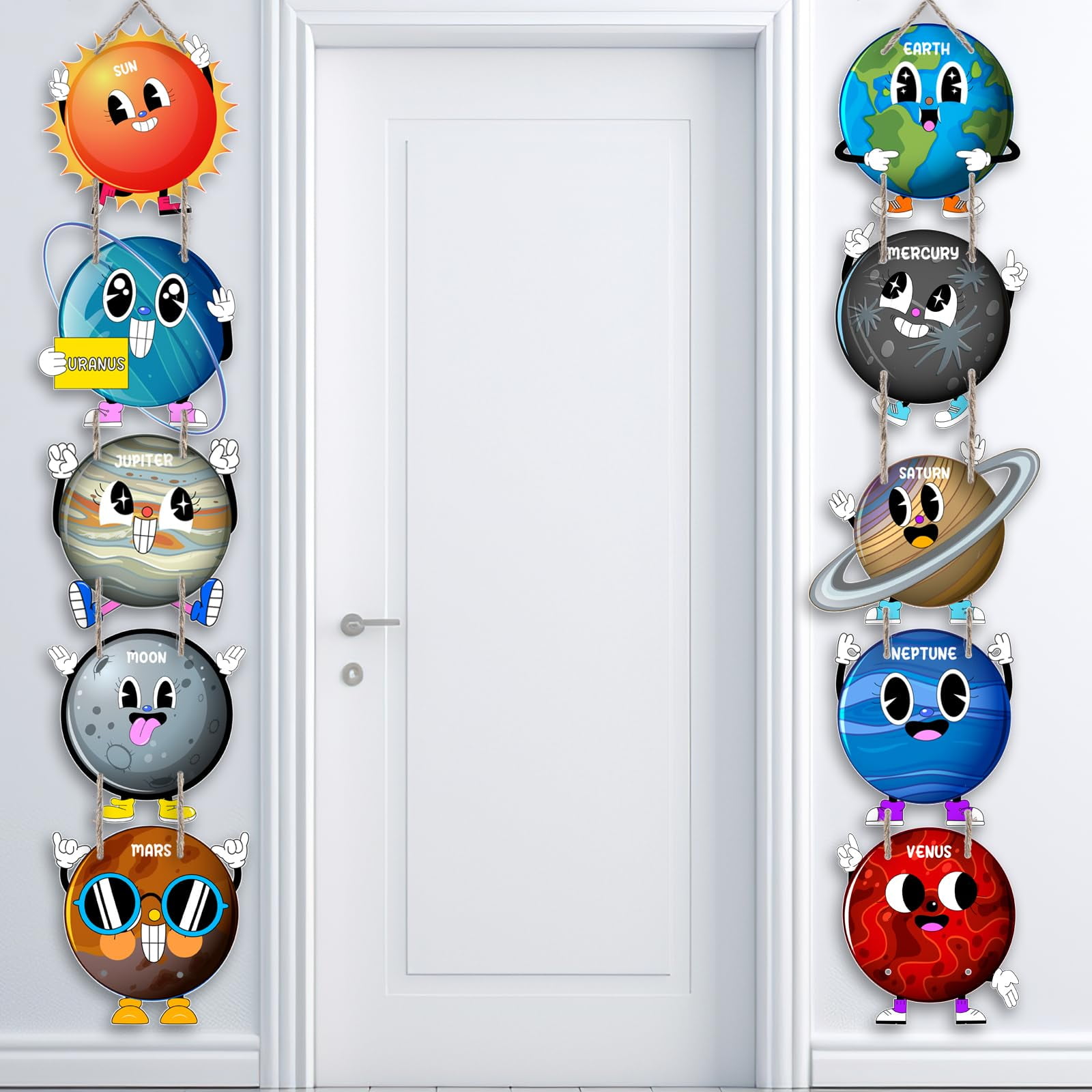 Plorbach Space Party Decorations-10 Pcs Planet Door Porch Banner, Outer ...
