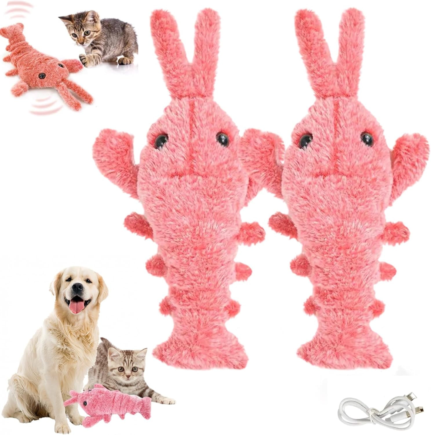 Plothuge Dog Toys, Plothuge Floppy Lobster Interactive Dog Toy, Moving ...