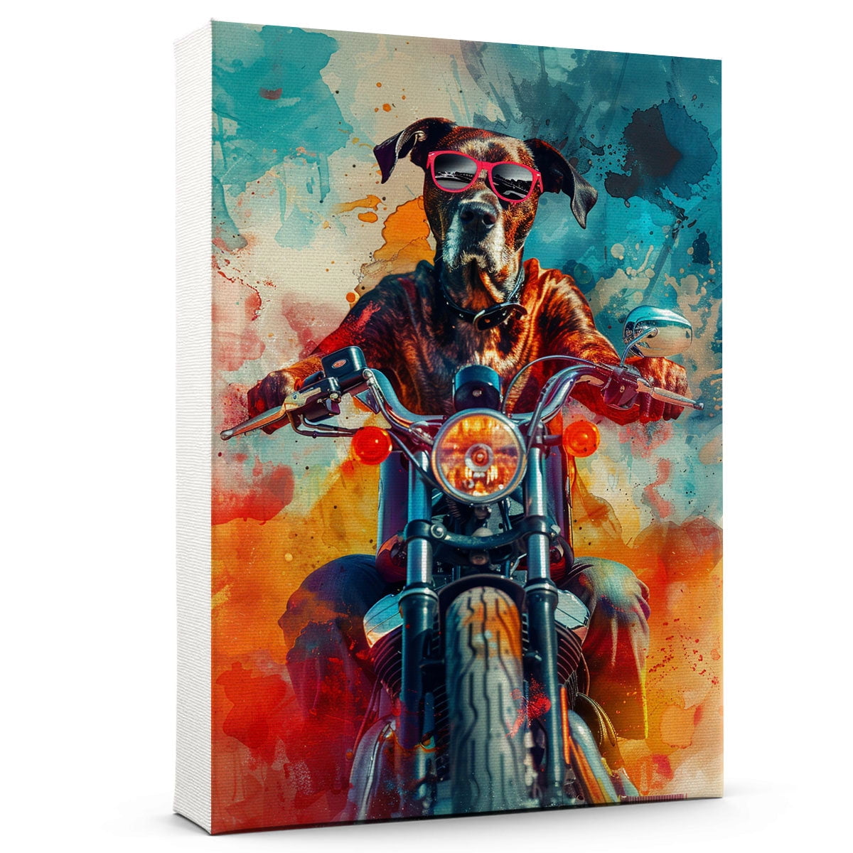 Plott Hound Dog Riding a motorcycle Poster Unframe, Plott Hound Dog ...