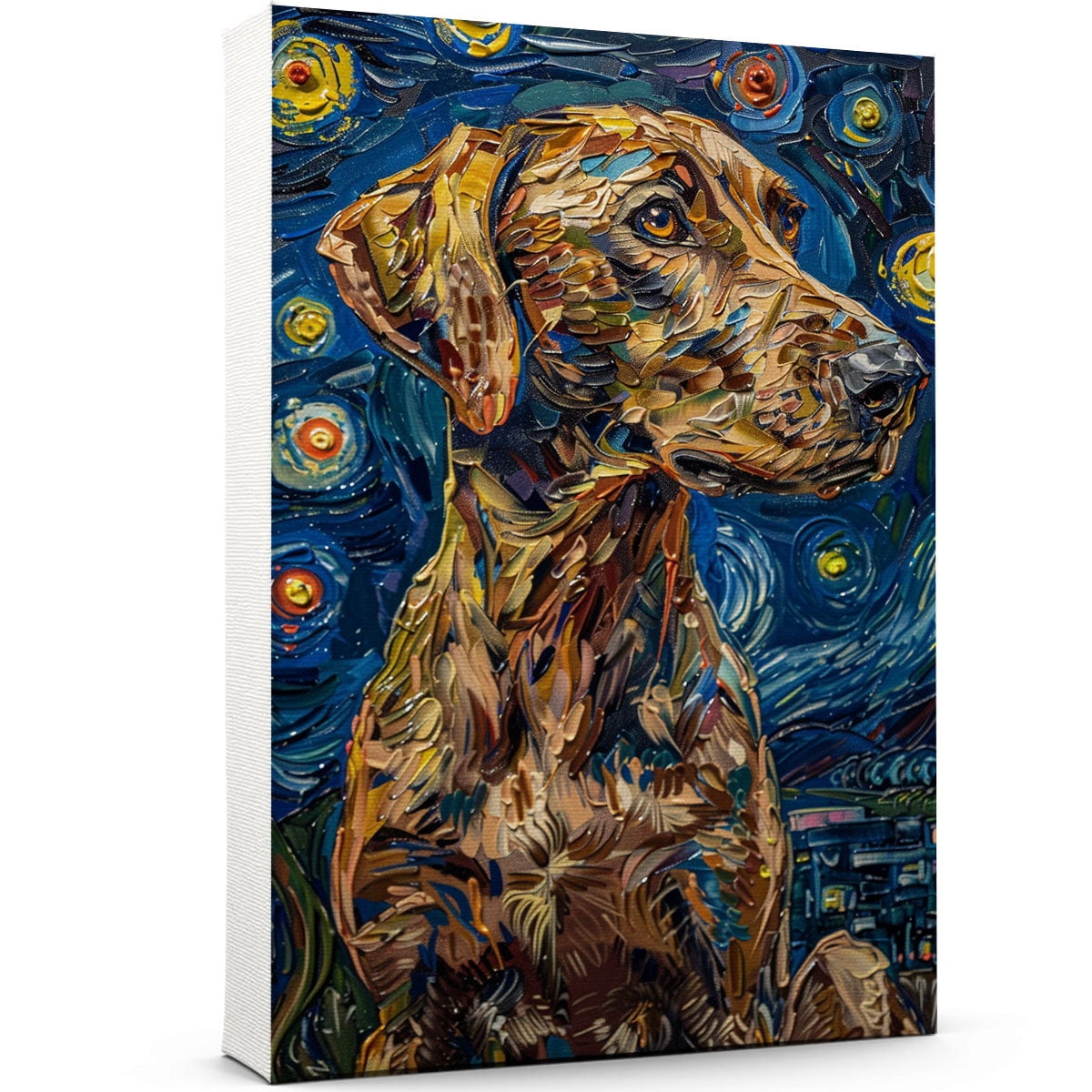 Plott Hound Dog Starry Night Canvas Wall Art Prints, Dog Art Canvas ...