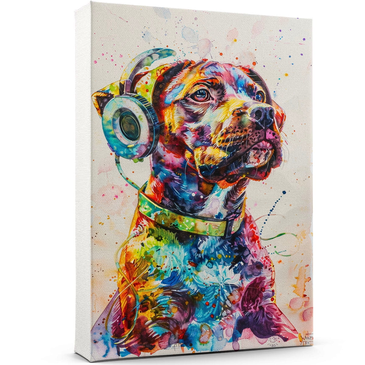 Plott Hound Headphone Wall Art Dog Wall Poster, Plott Hound Canvas Art ...