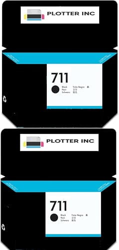 Plotter Inc CZ129A 2-Pack 711 38ml Black Ink Compatible with HP ...