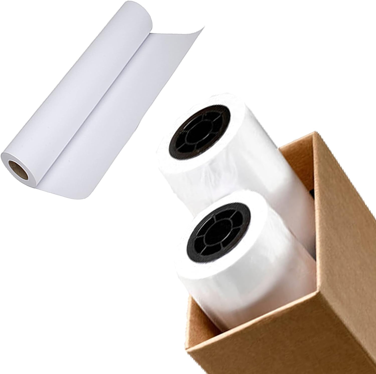 Plotter Paper 36 x 150 Box of 4-36” x 150 ft (4 Rolls - 80 GSM) 20 lb ...