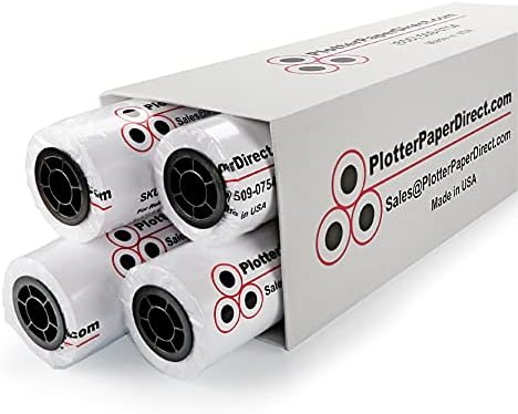 Plotter Paper Direct (24lb, Coated | 4 Rolls, 2" Core | 24 In x 150 Ft ...