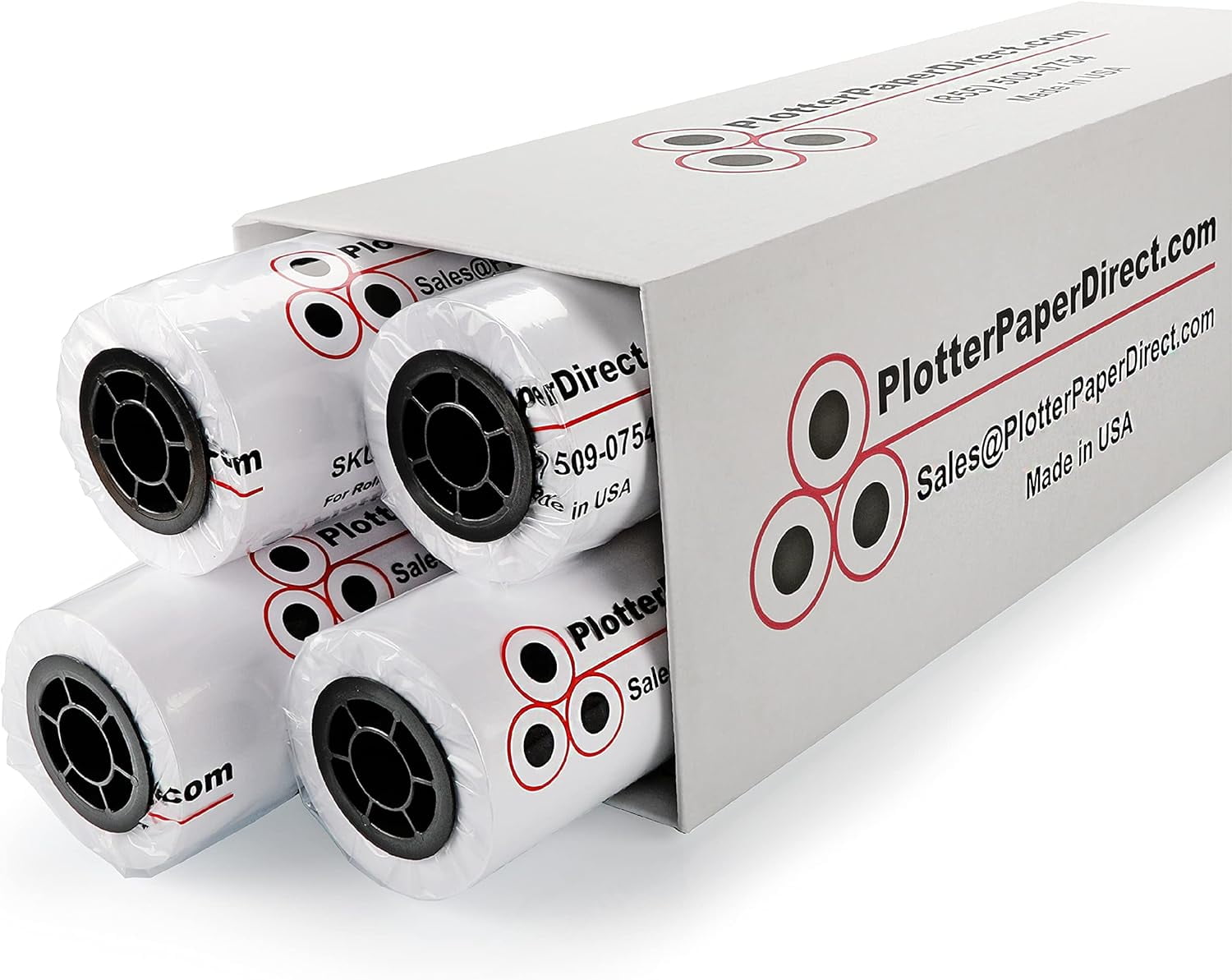 PlotterPaperDirect CAD Paper Rolls, 30’’ x 150’ (4 Pack), 20 lb ...