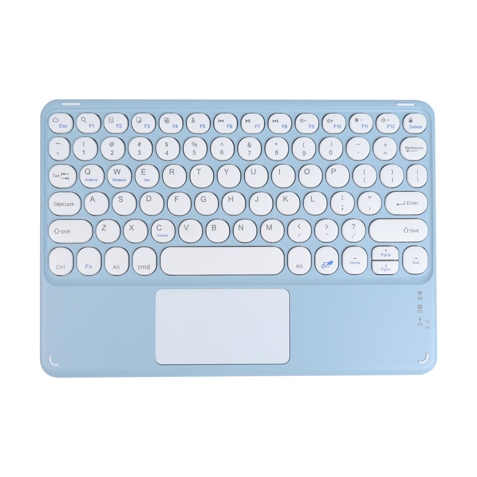 PloutoRich 10 inch Bluetooth Keyboard with Touchpad, 78 Keys Magnetic ...