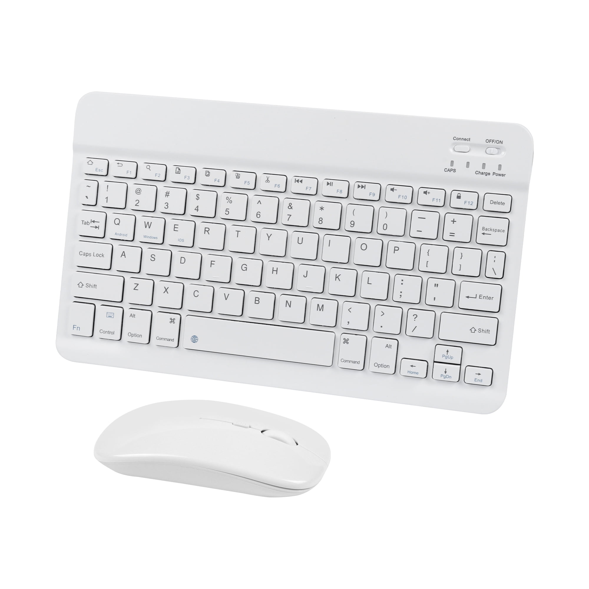 Ploutorich 10 Inch Wireless Keyboard And Mouse Combos Mini Ultra Slim 78 Keys Tablet Keyboard