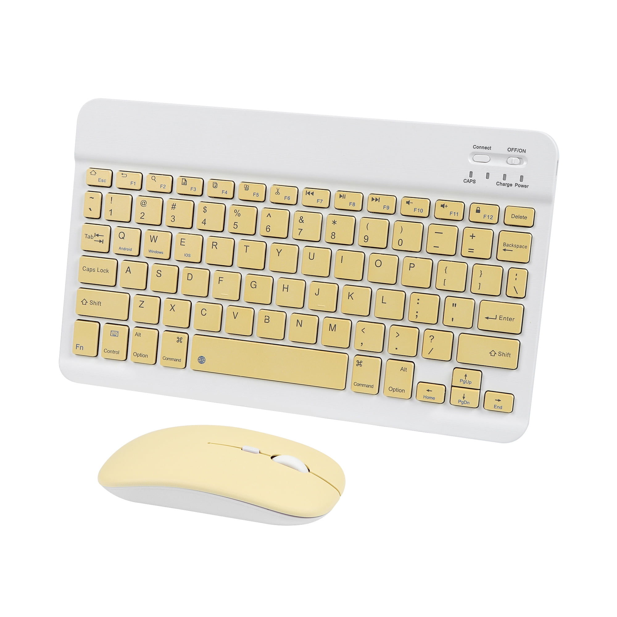 Ploutorich 10 Inch Wireless Keyboard And Mouse Combos Mini Ultra Slim 78 Keys Tablet Keyboard