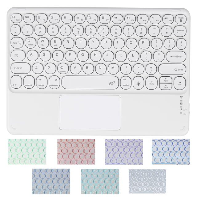 PloutoRich 10 inch Wireless Keyboard with Touchpad, 78 Key Backlit ...