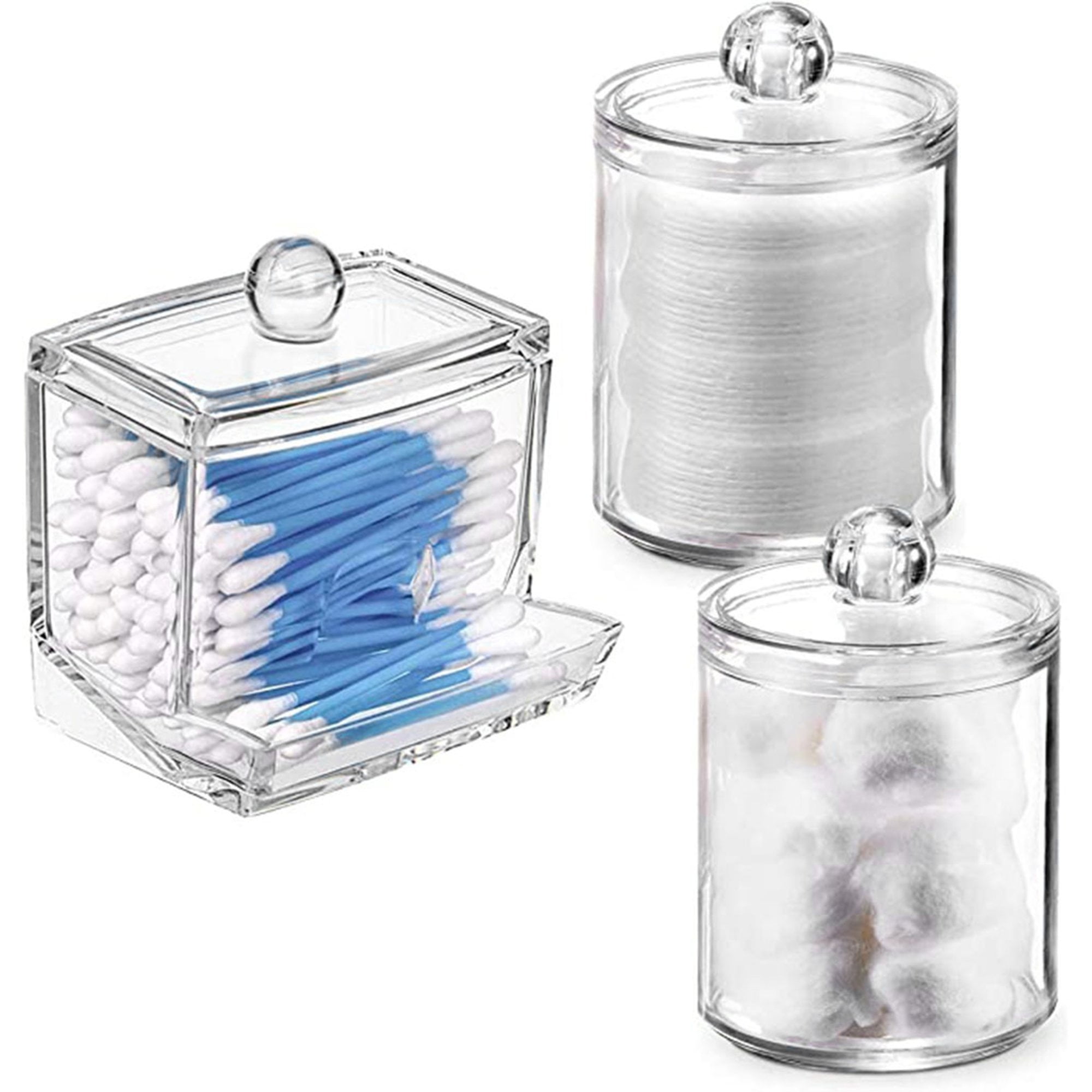 PloutoRich 3PCS 10 oz Qtip Holder Dispenser for Cotton Ball, Cotton ...