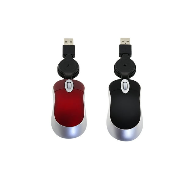 PloutoRich Super Mini USB Wired Mouse, Retractable Small Mini Pocket ...