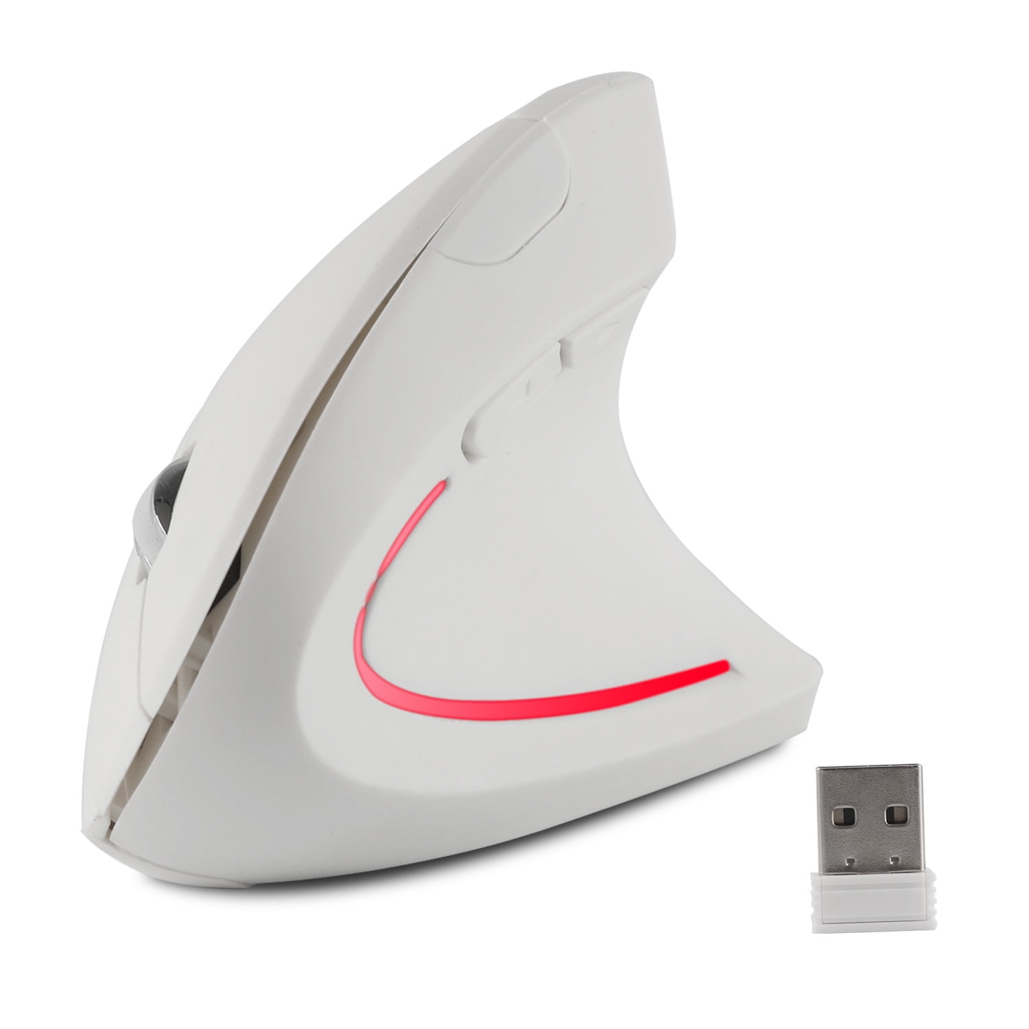 PloutoRich Vertical Mouse Wireless Ergonomic Mouse Portable 2.4G ...
