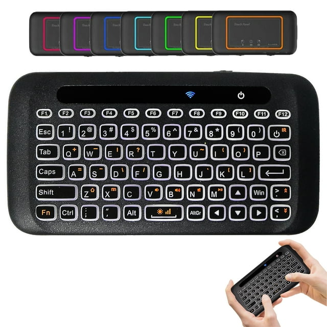 PloutoRich Wireless Keyboard with Touchpad Rechargeable 2.4GHz Backlit ...
