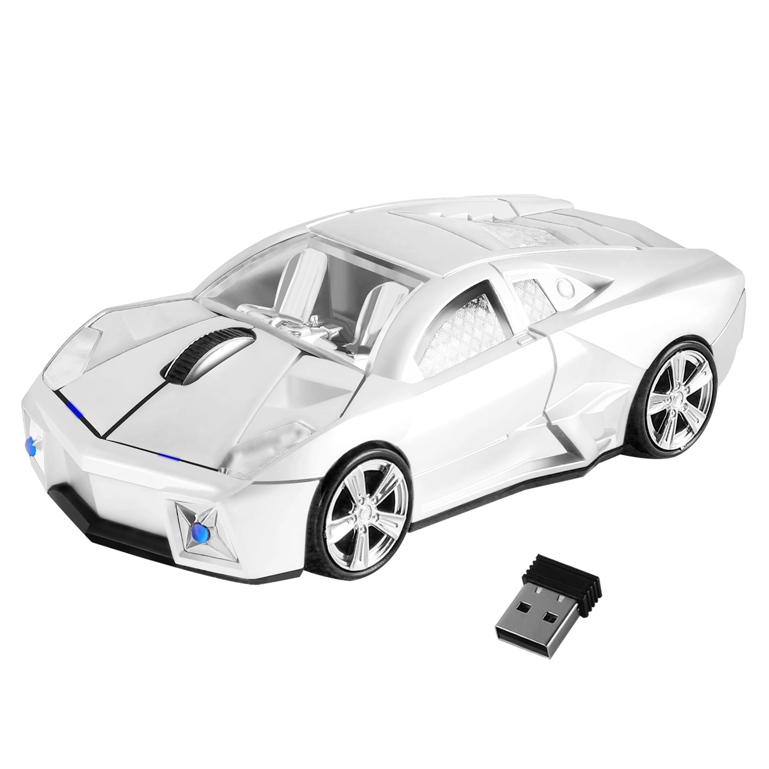 PloutoRich Wireless Mouse Cool Sports Car Shaped Mouse 2.4GHz1600DPI ...