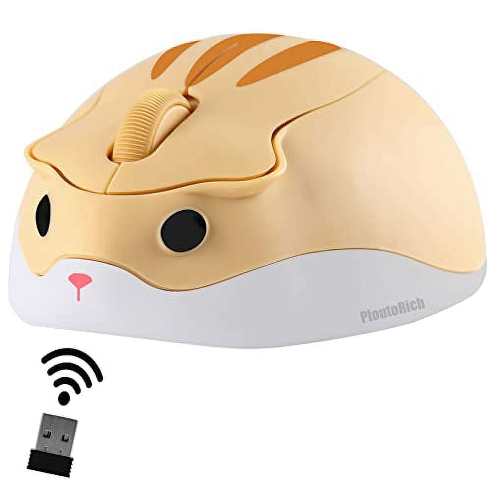 PloutoRich Wireless Mouse Cute Hamster Shaped Computer Mouse 1200DPI ...