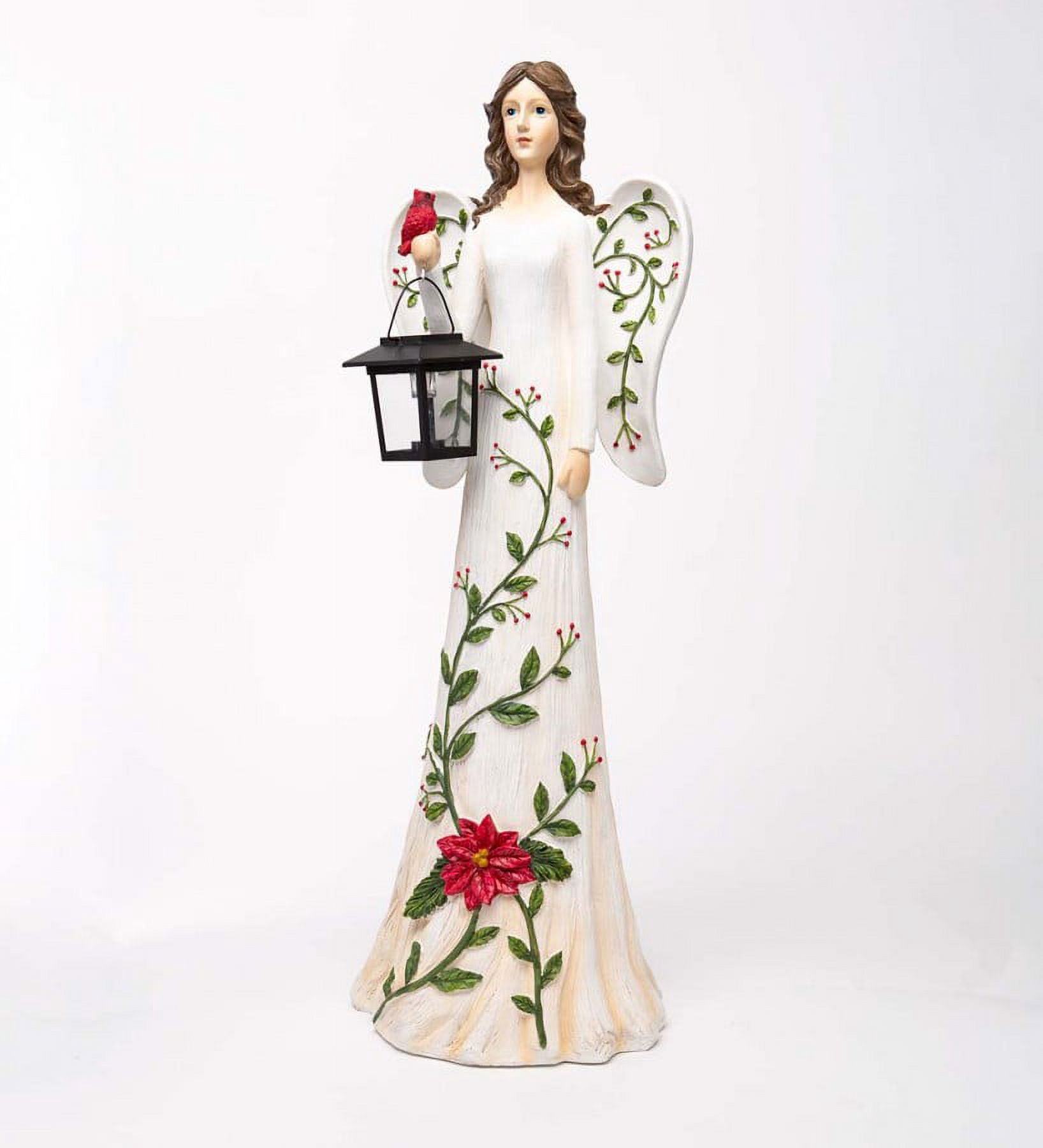 Plow & Hearth Angel Garden Statue with Solar Lantern - Walmart.com