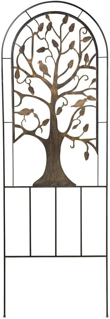 Plow & Hearth Arched Metal Garden Trellis with Symbolic Tree of Life ...